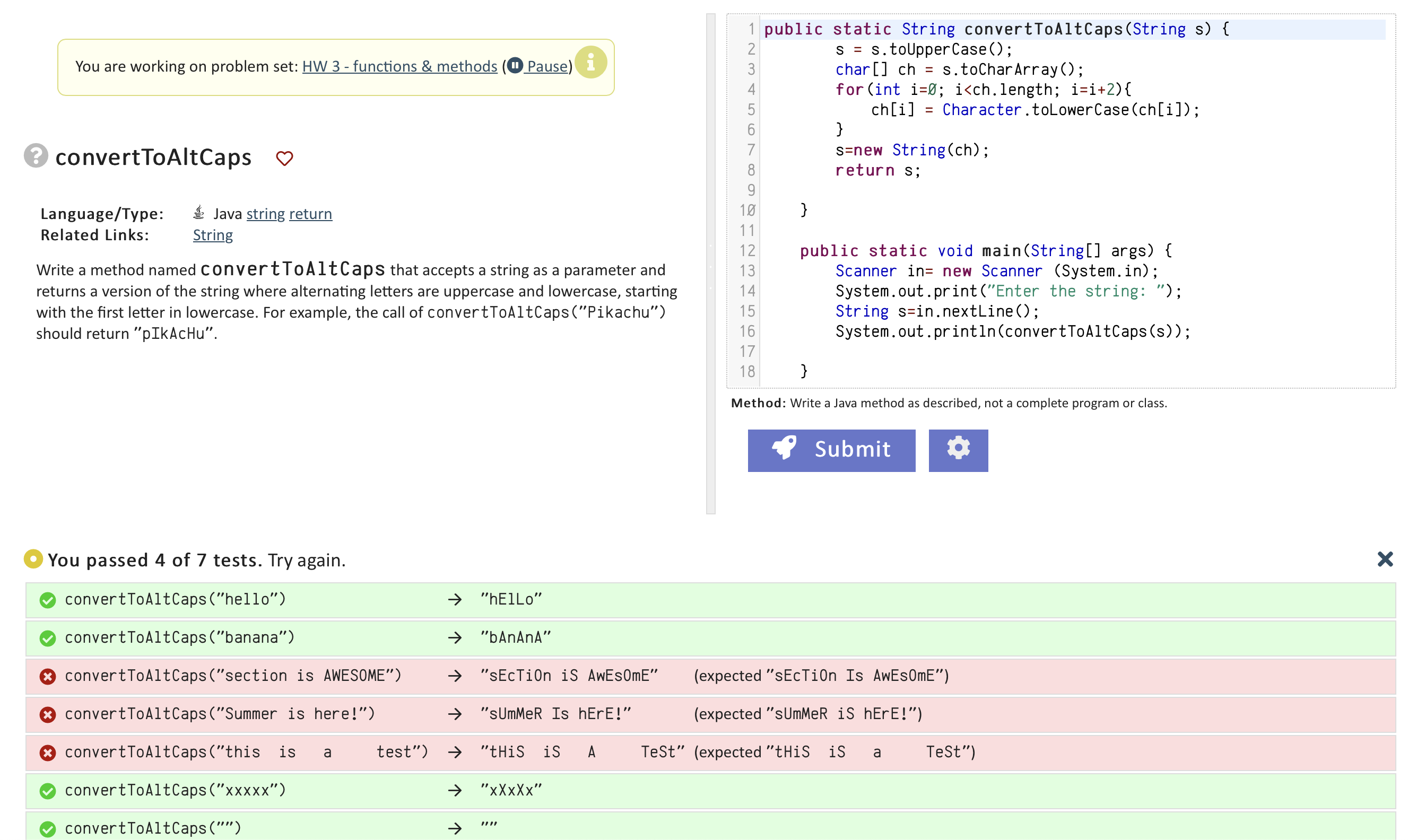 Solved -JAVA- I am totally stumped on this problem. I can't | Chegg.com