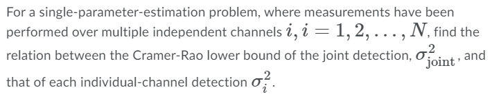 Solved For A Single Parameter Estimation Problem Where