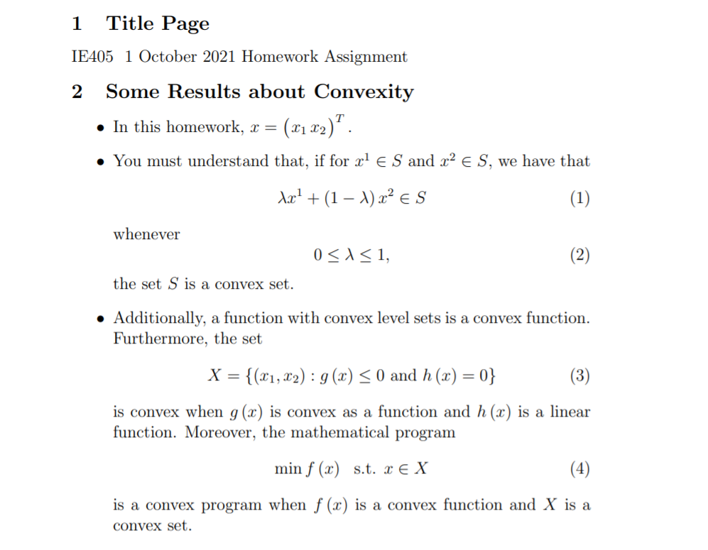Solved 1 Title Page IE405 1 October 2021 Homework Assignment | Chegg.com