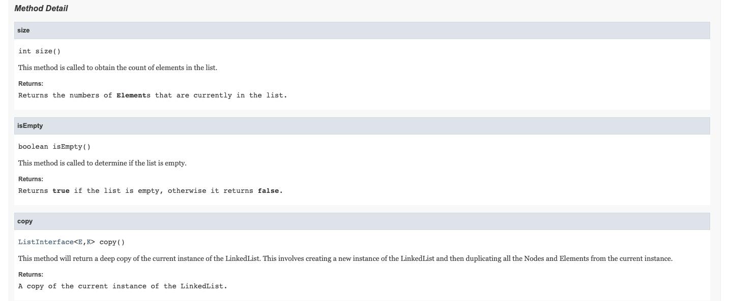 Solved 11.4 Linked List Class LinkedList Class You will | Chegg.com