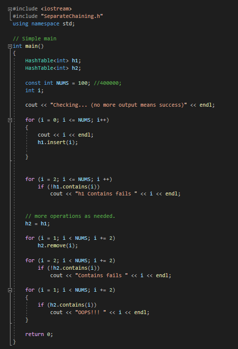 //Hashing using c++ Modify the startup code to | Chegg.com