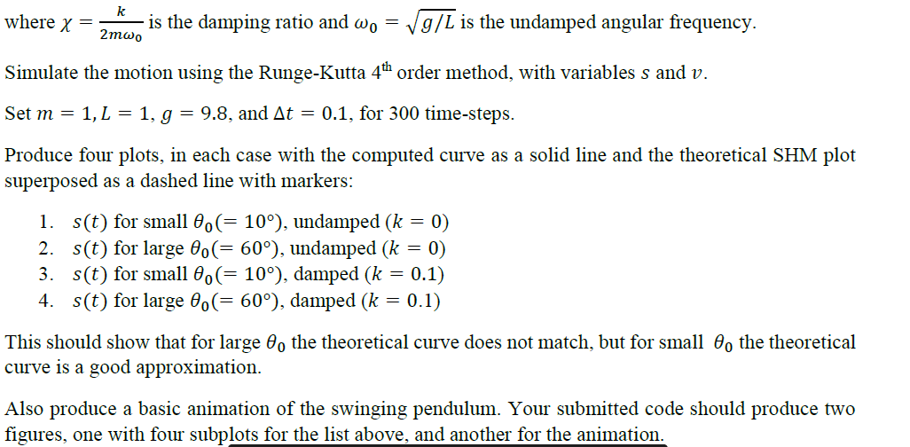 Solved How can I Produce the Animation of this Pendulum in | Chegg.com