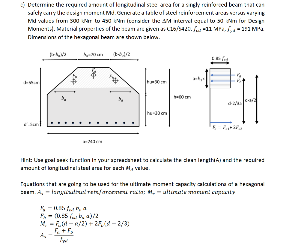 c) Determine the required amount of longitudinal | Chegg.com