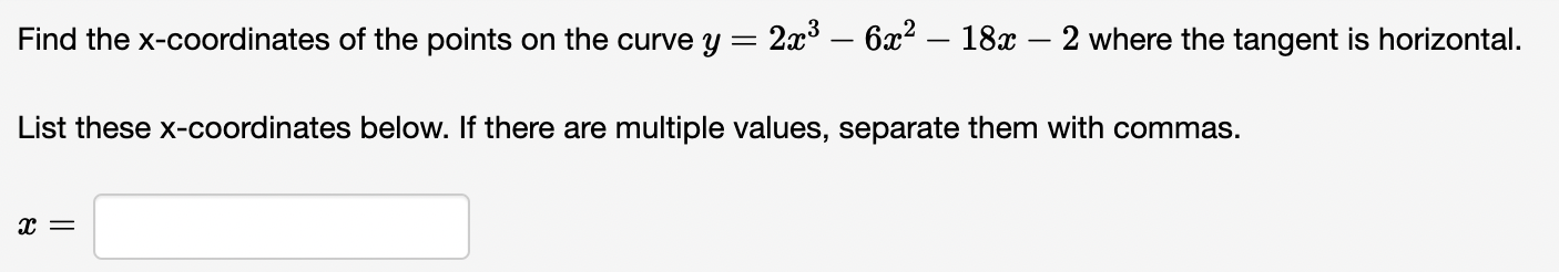 Solved Find the x-coordinates of the points on the curve | Chegg.com