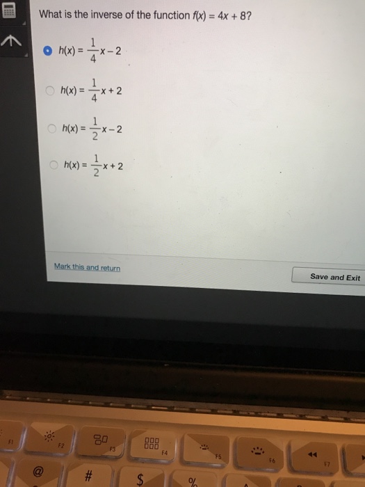 Solved What is the inverse of the function f(x) = 4x + 8? 0 | Chegg.com