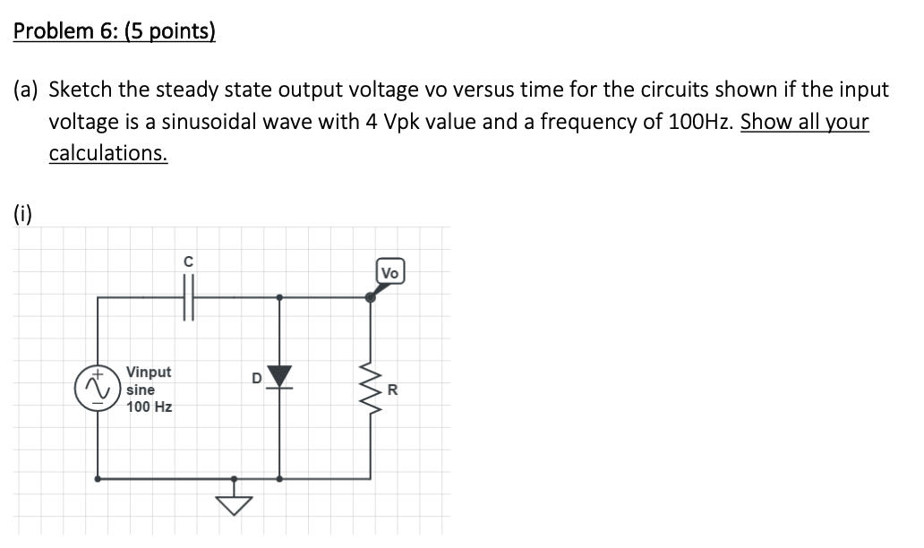 Solved Problem 6: (5 points) (a) Sketch the steady state | Chegg.com