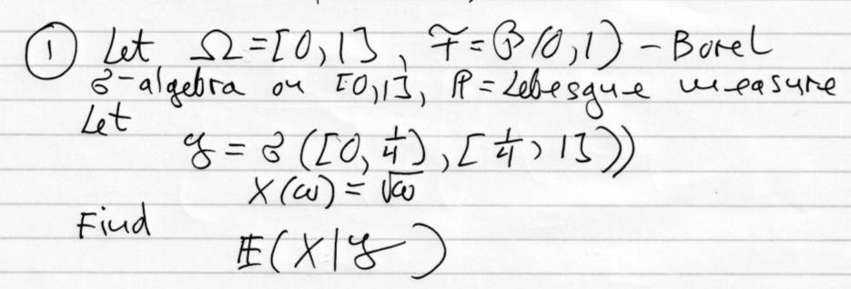 Solved Expectation under sigma-field F=Borel sigma field on | Chegg.com