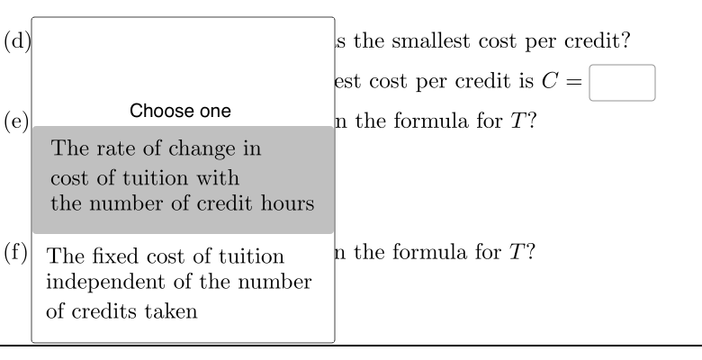 Solved s the smallest cost per credit? est cost per credit | Chegg.com