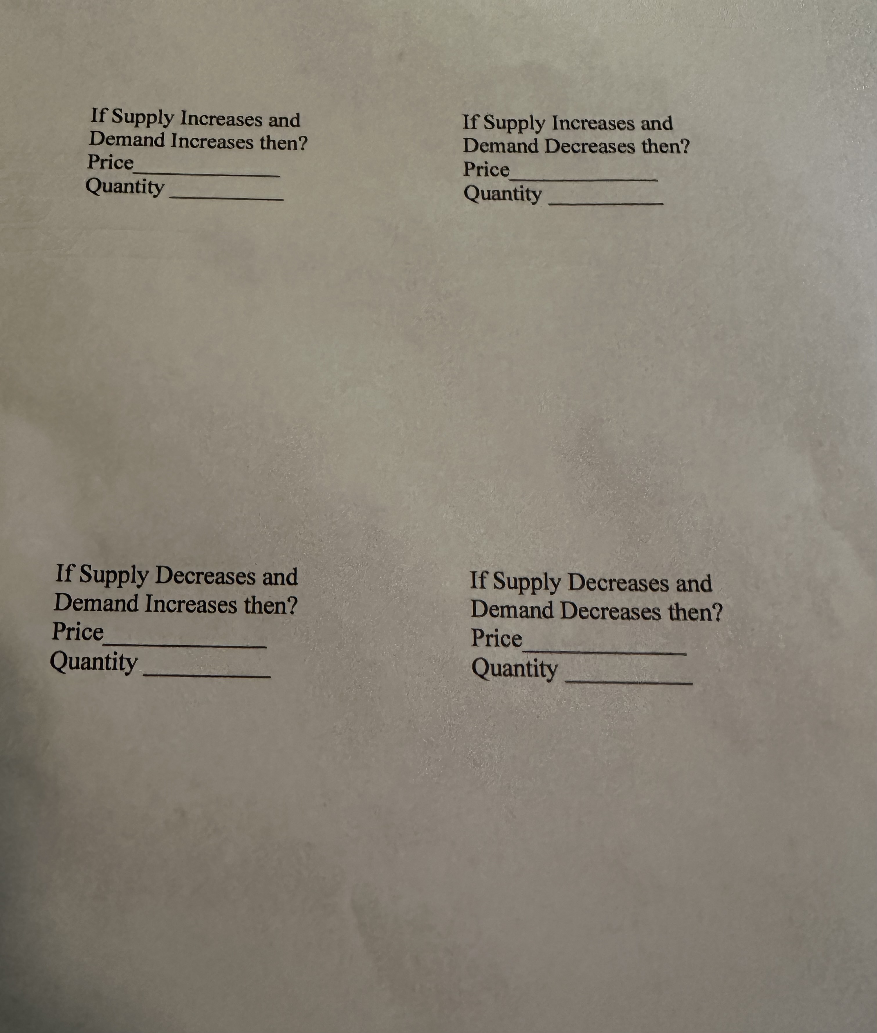 Solved If Supply Increases and Demand Increases then? | Chegg.com