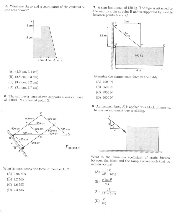 Solved 1. A 100 kg block rests on an incline. The | Chegg.com