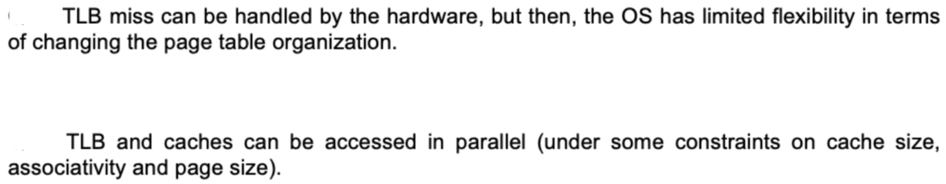 Solved TLB miss can be handled by the hardware, but then, | Chegg.com