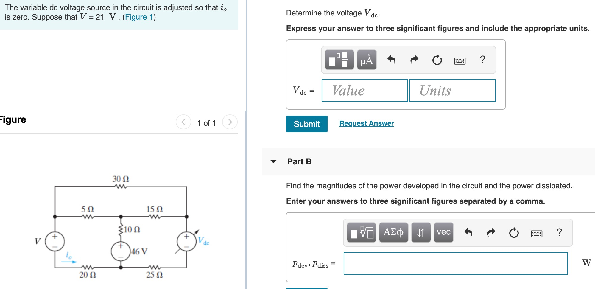 Solved The variable dc voltage source in the circuit is | Chegg.com