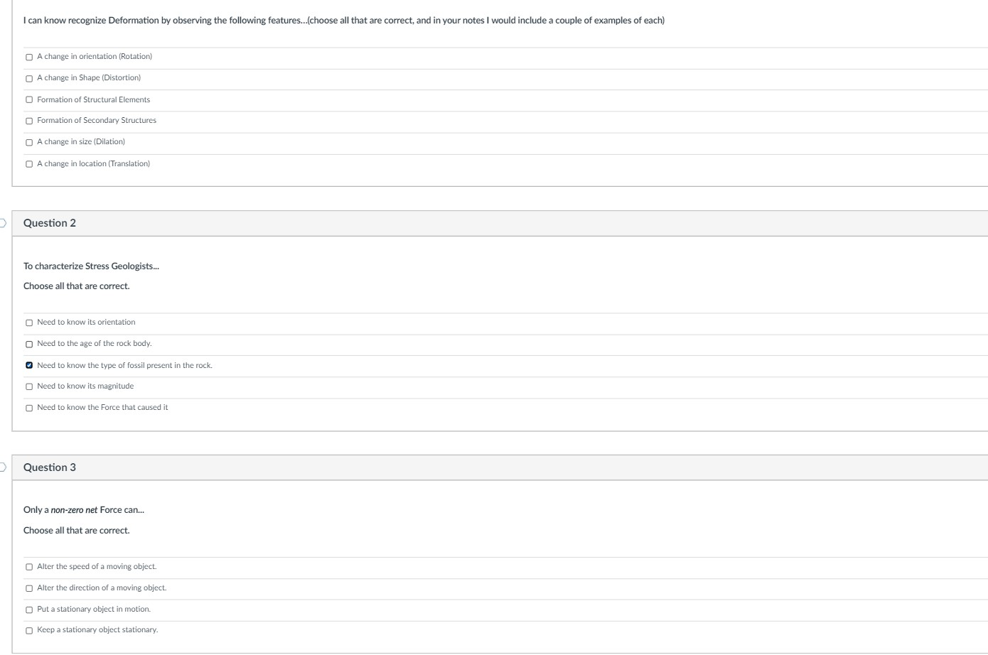 Solved I can know recognize Deformation by observing the | Chegg.com