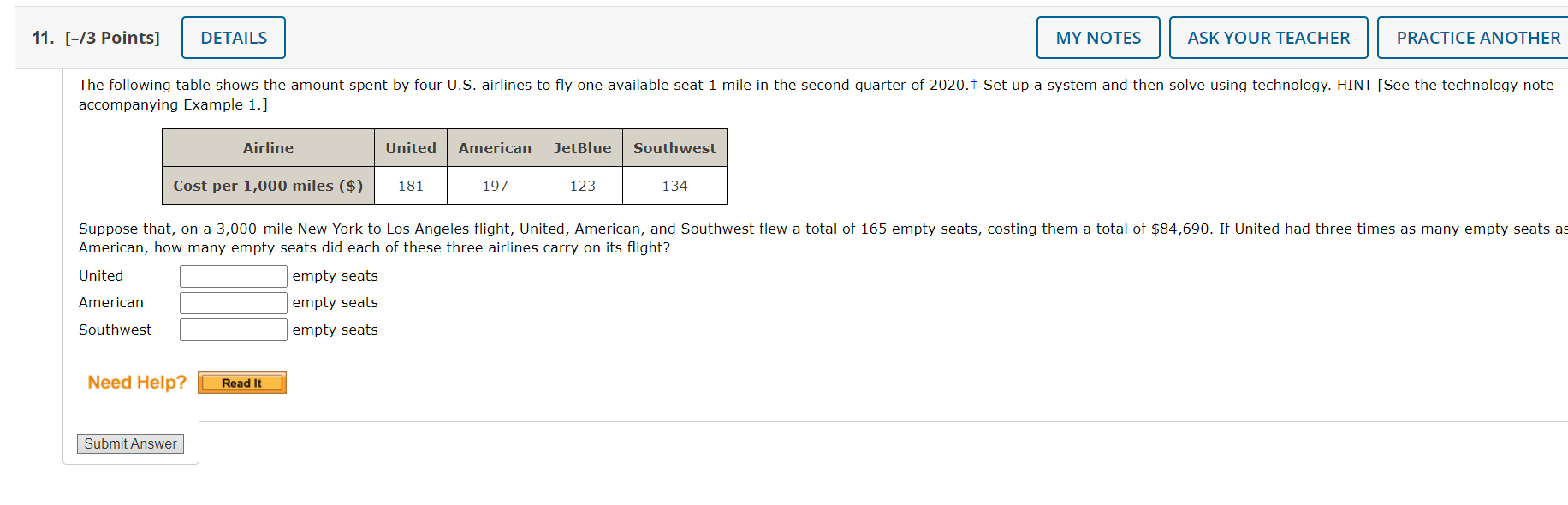 Solved accompanying Example 1.]American, how many empty | Chegg.com