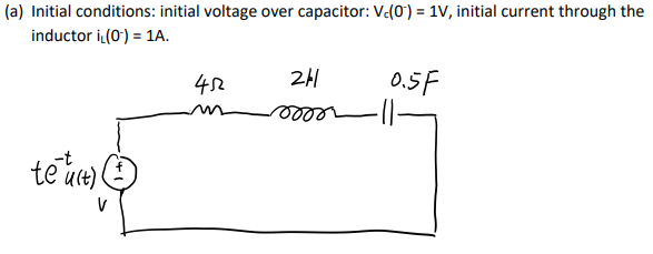 Solved a) Initial conditions: initial voltage over | Chegg.com