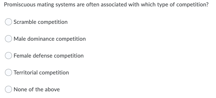 Solved Promiscuous mating systems are often associated with | Chegg.com