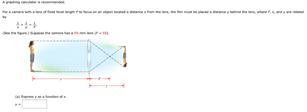 Solved A graphing calculator is recommended For a camera | Chegg.com