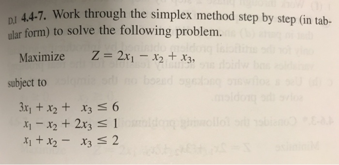 Solved 44-7. Work through the simplex method step by step | Chegg.com