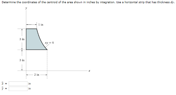 Solved Determine the coordinates of the centroid of the area | Chegg.com