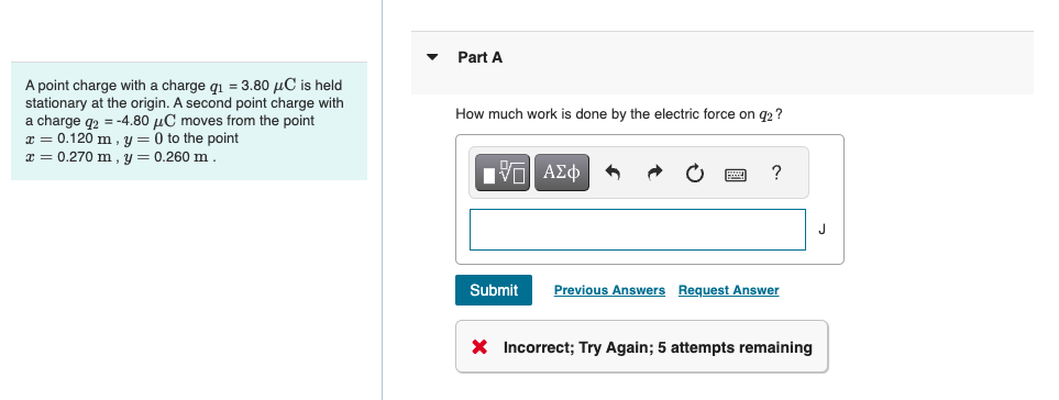 Solved A point charge with a charge q1=3.80μC is held | Chegg.com
