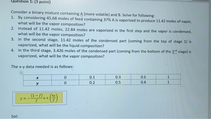 Solved Consider a binary mixture containing A (more | Chegg.com