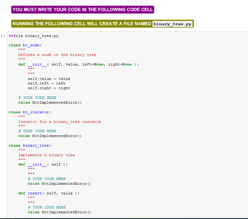 Solved In This Question You Will Implement A Binary Tree 7485