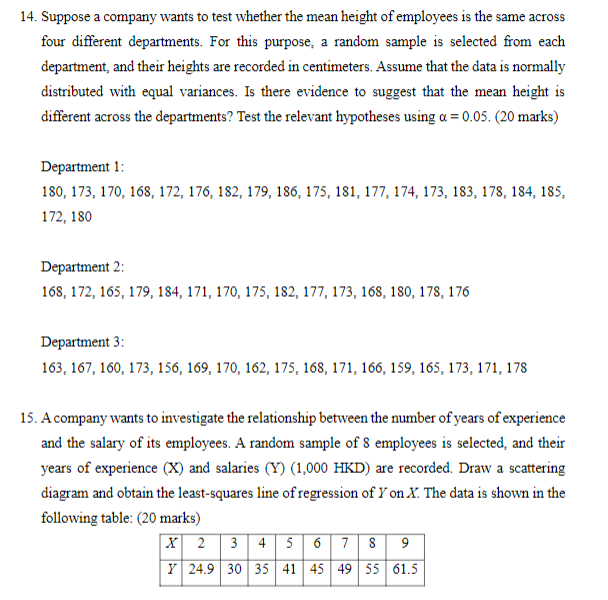 Solved 14. Suppose a company wants to test whether the mean | Chegg.com