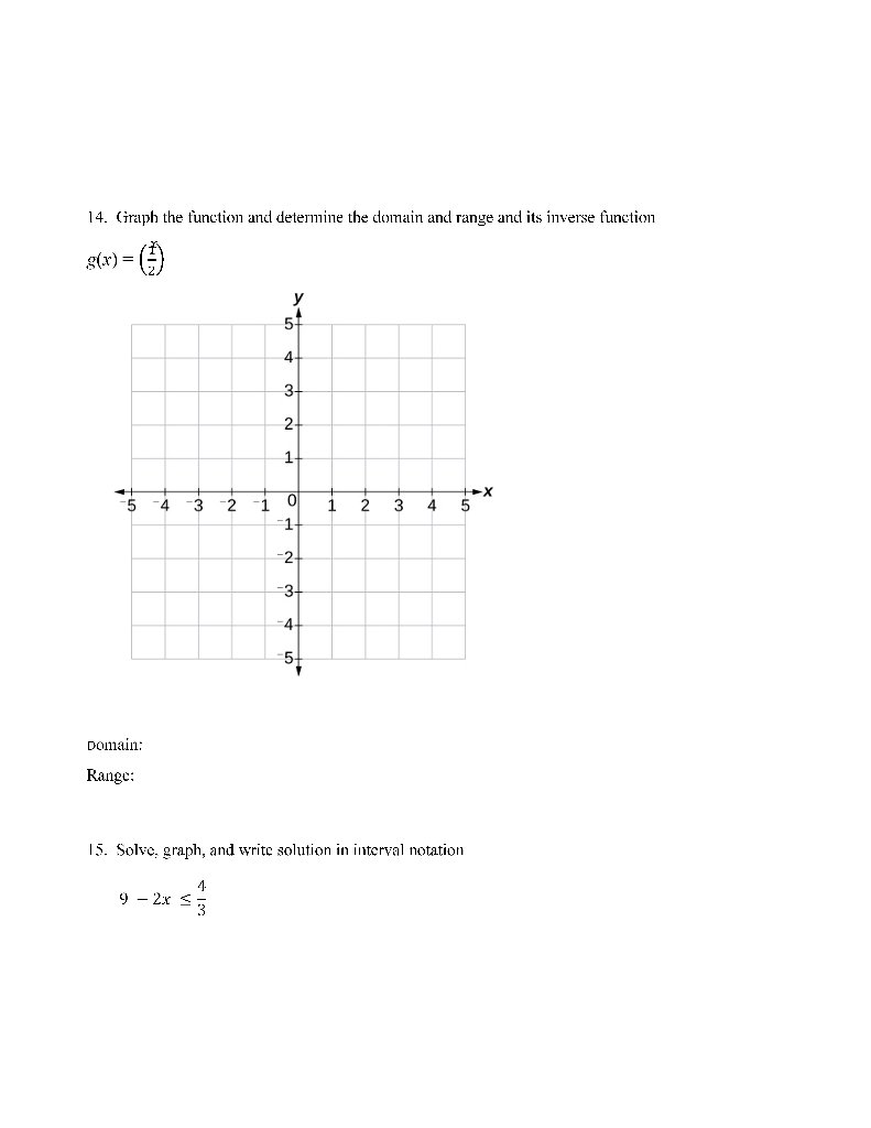 Solved 14. Graph the function and determine the domain and | Chegg.com