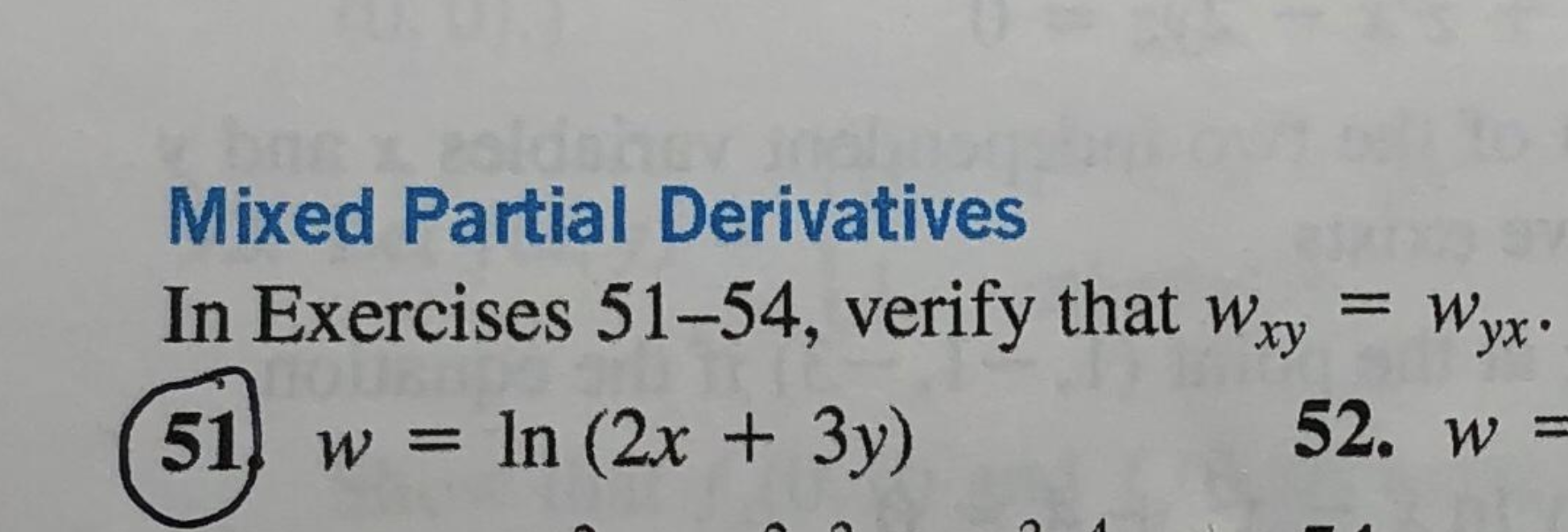 Solved Mixed Partial Derivatives In Exercises 51-54, verify | Chegg.com