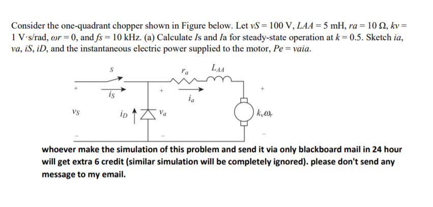 Solved Consider the one-quadrant chopper shown in Figure | Chegg.com