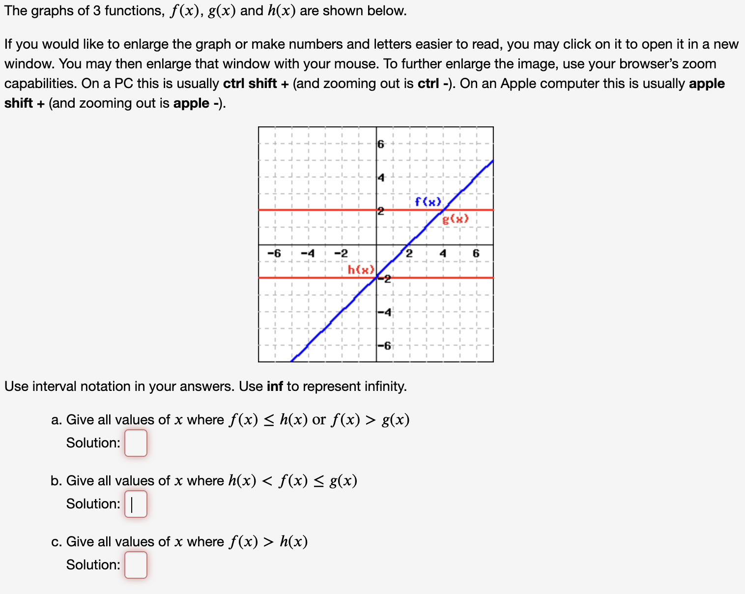 Solved The graphs of 3 functions, f(x),g(x) and h(x) are | Chegg.com