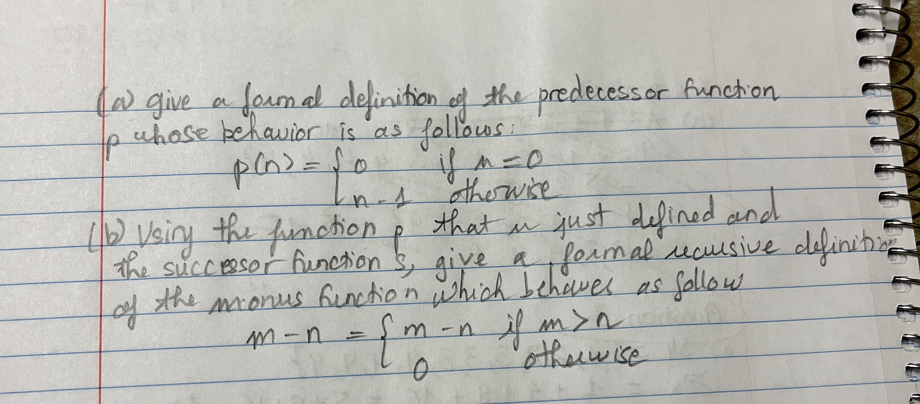 Solved (a) give a formal definition of the predecessor | Chegg.com