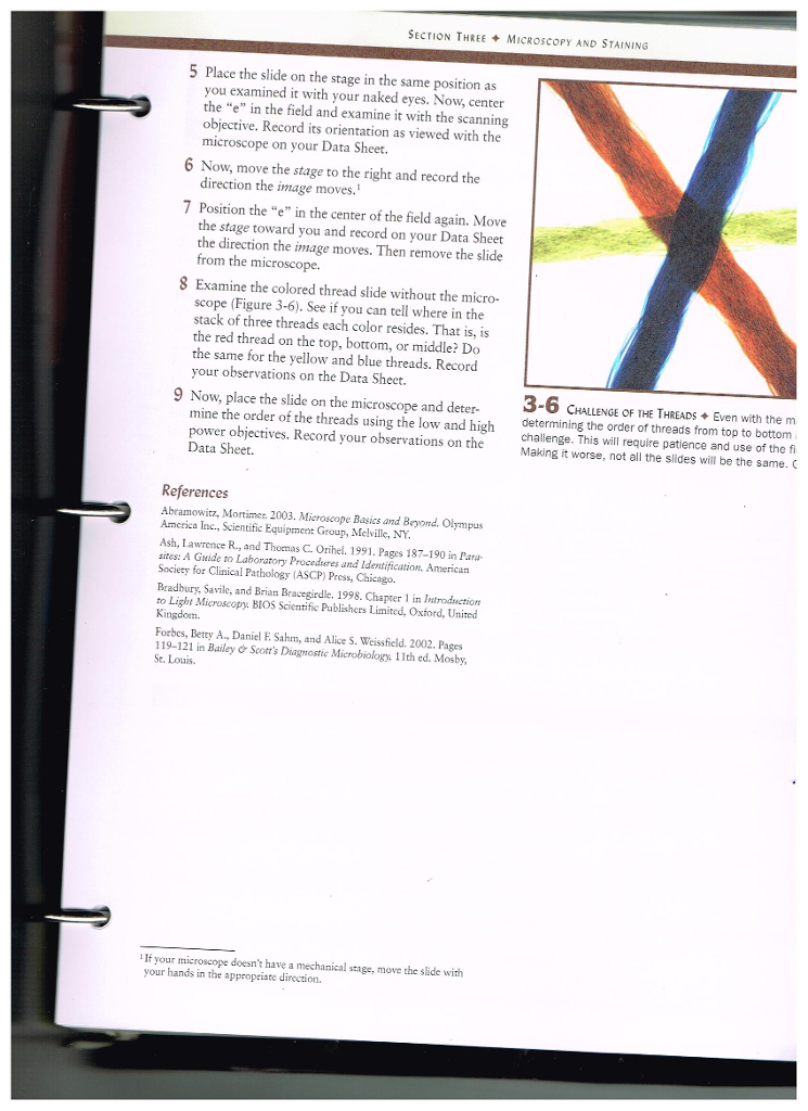 SECTION THREE MicRoscOPY AND STAINING 5 Place the | Chegg.com