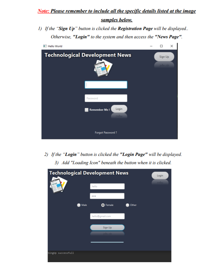 This is a JavaFX project which has user login, user | Chegg.com