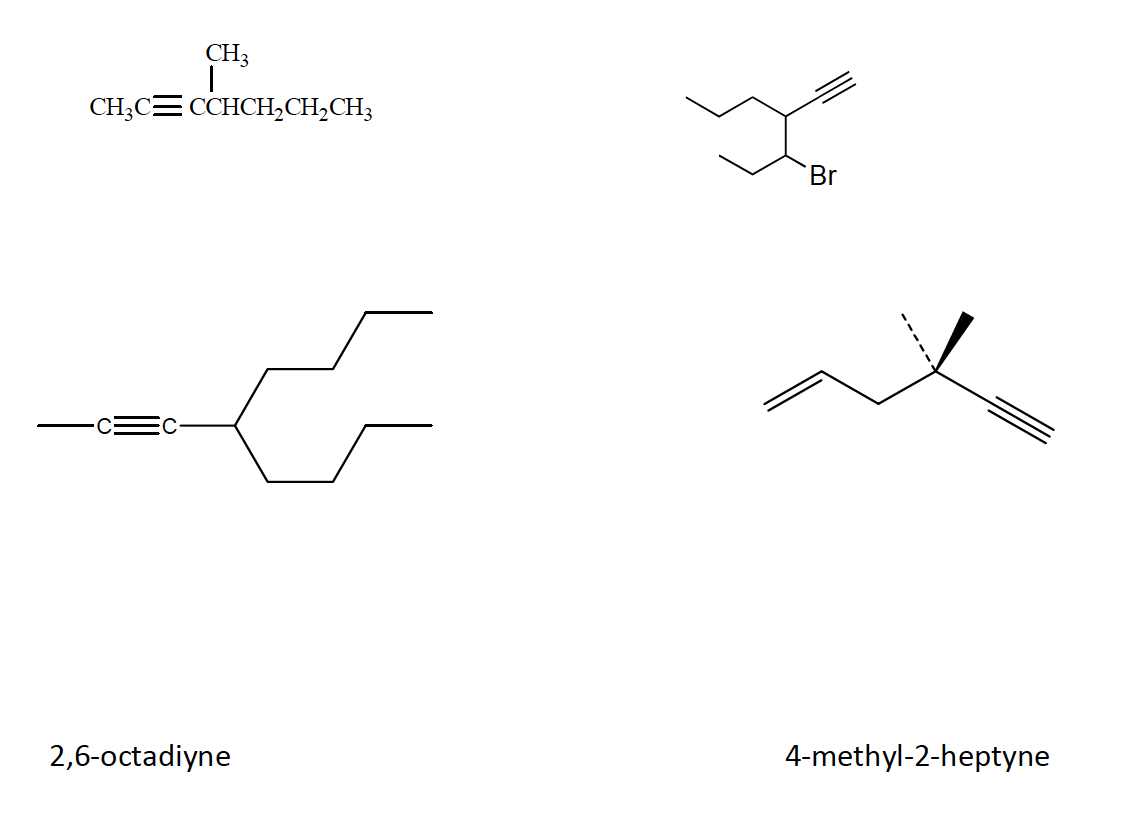 Solved CH3 | CH3C=CCHCH2CH2CH3 Br 2,6-octadiyne | Chegg.com