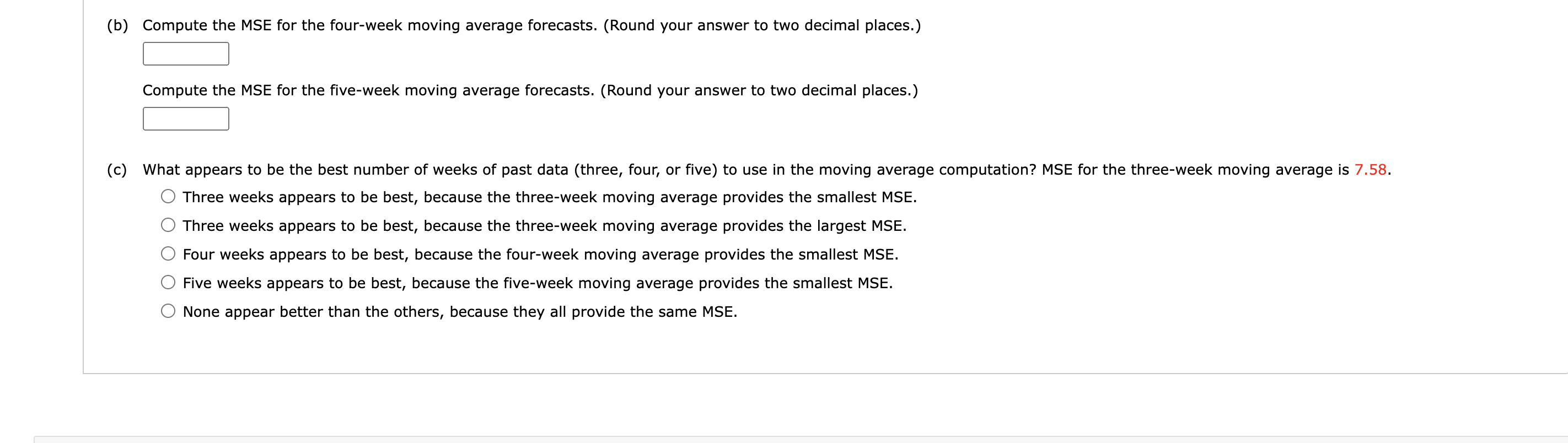 Solved (a) Compute four-week and five-week moving averages | Chegg.com Solved (a) Compute four-week and five-week moving averages | Chegg.com