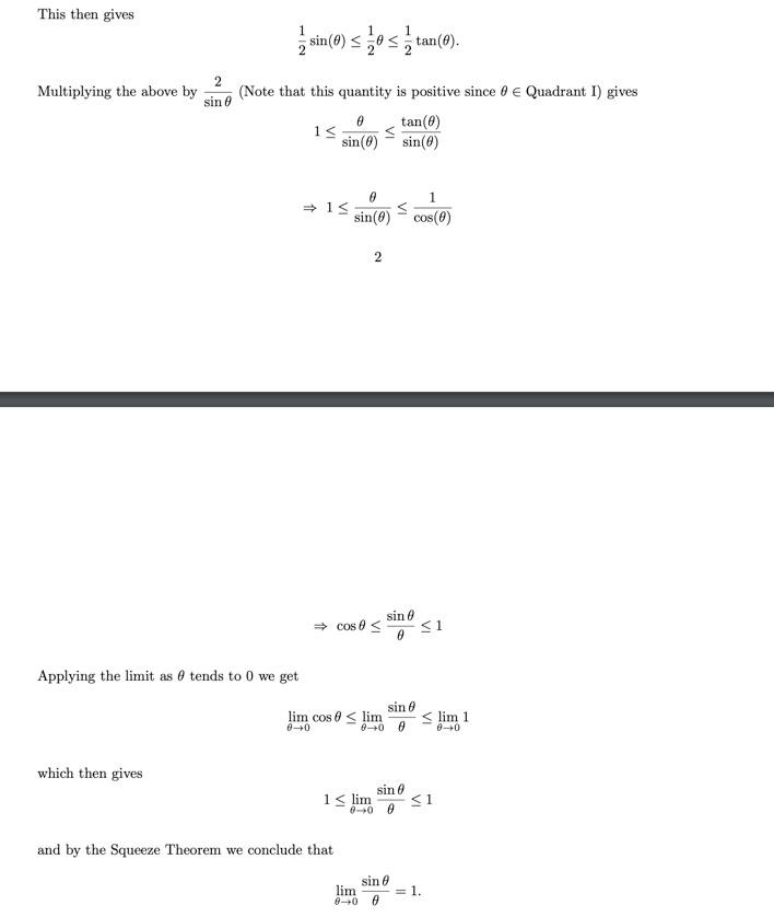 Solved 1. Use lim Tim Sino =1 to show that were Tim cos(x) - | Chegg.com