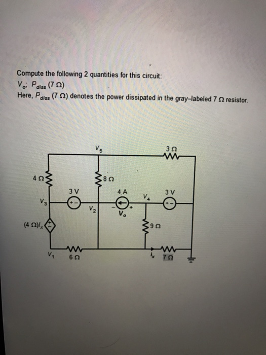 Solved Compute the following 2 quantities for this circuit | Chegg.com