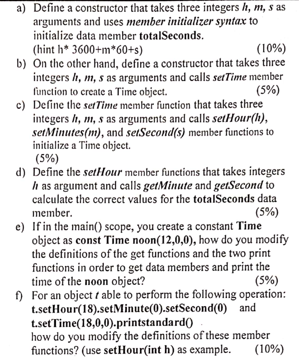 Solved III. Another representation of the time for the Time | Chegg.com