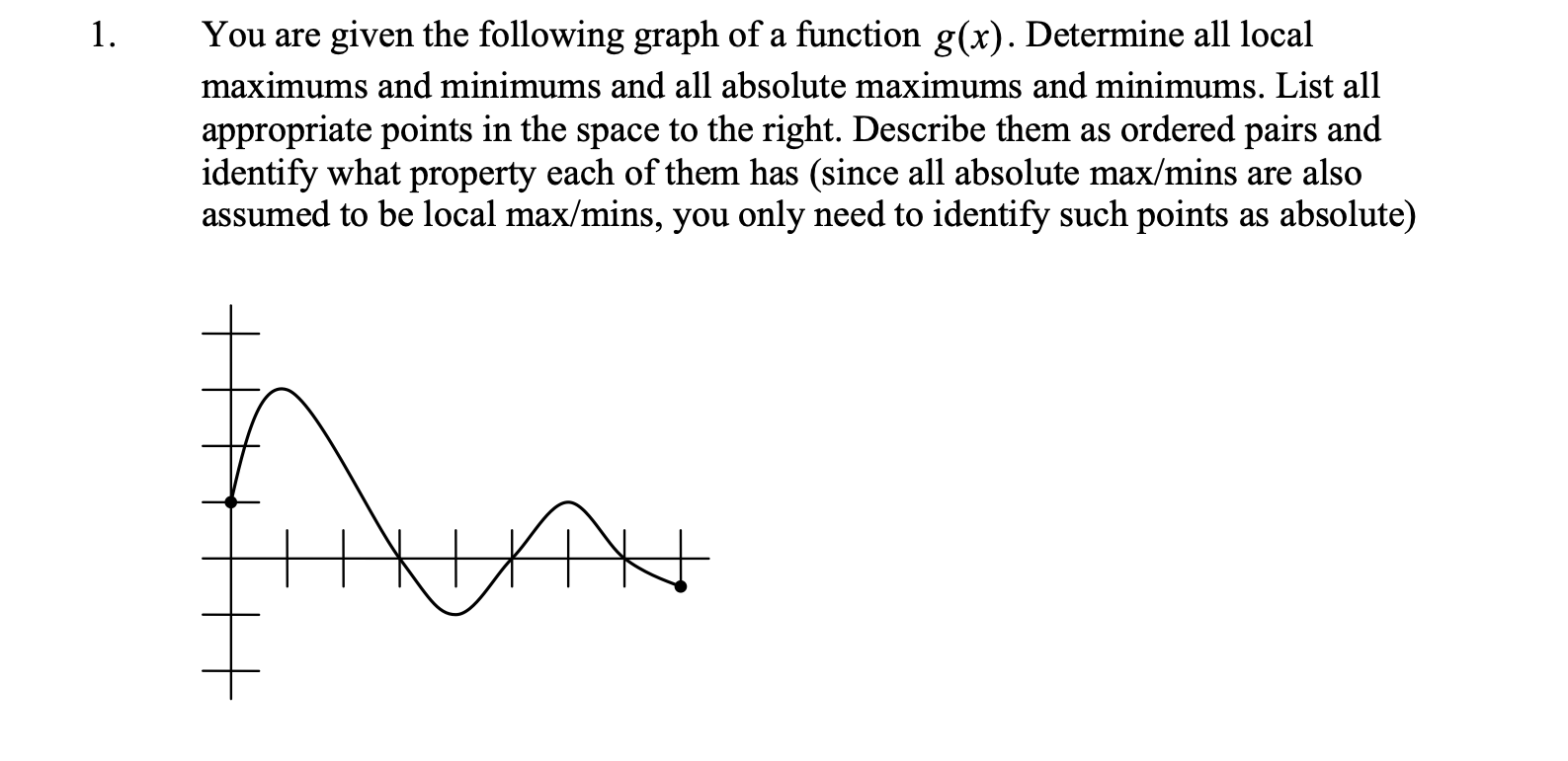 Solved You are given the following graph of a function g(x). | Chegg.com