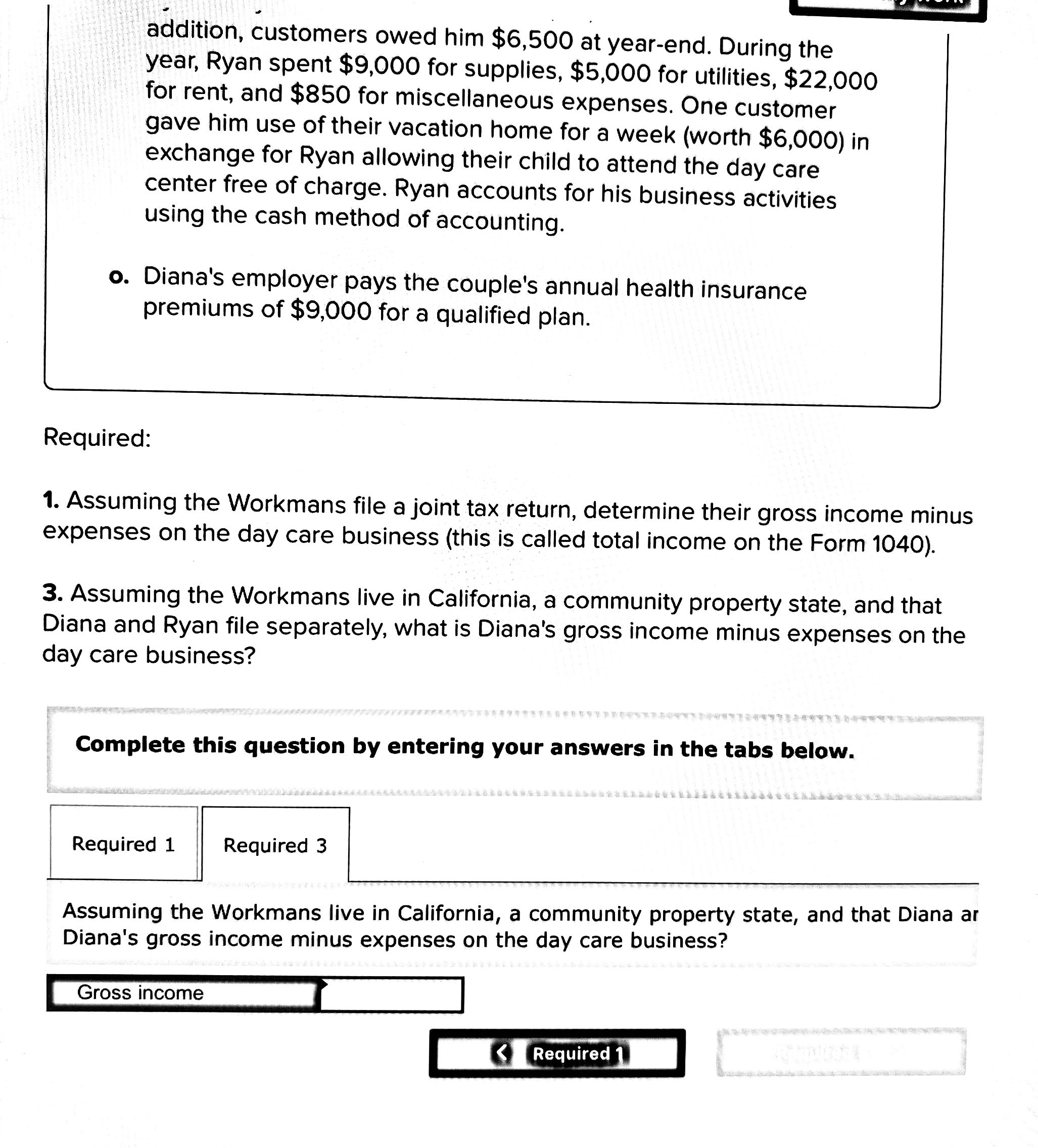 Solved Diana and Ryan Workman were married on January 1 of | Chegg.com