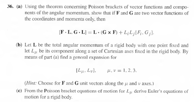 Solved (a) Using the theorem concerning Poisson brackets of | Chegg.com