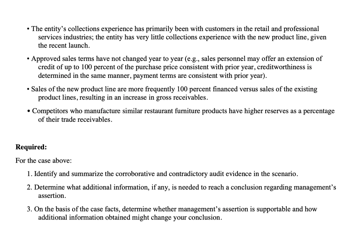Solved Contradictory Evidence Auditors have a responsibility | Chegg.com