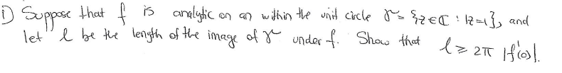 Solved D Suppose that f is analytic on an within the unit | Chegg.com