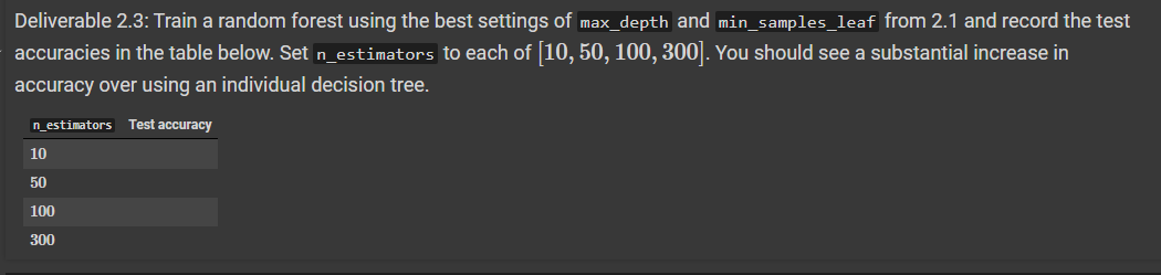 Solved Deliverable 2.3: Train a random forest using the best | Chegg.com