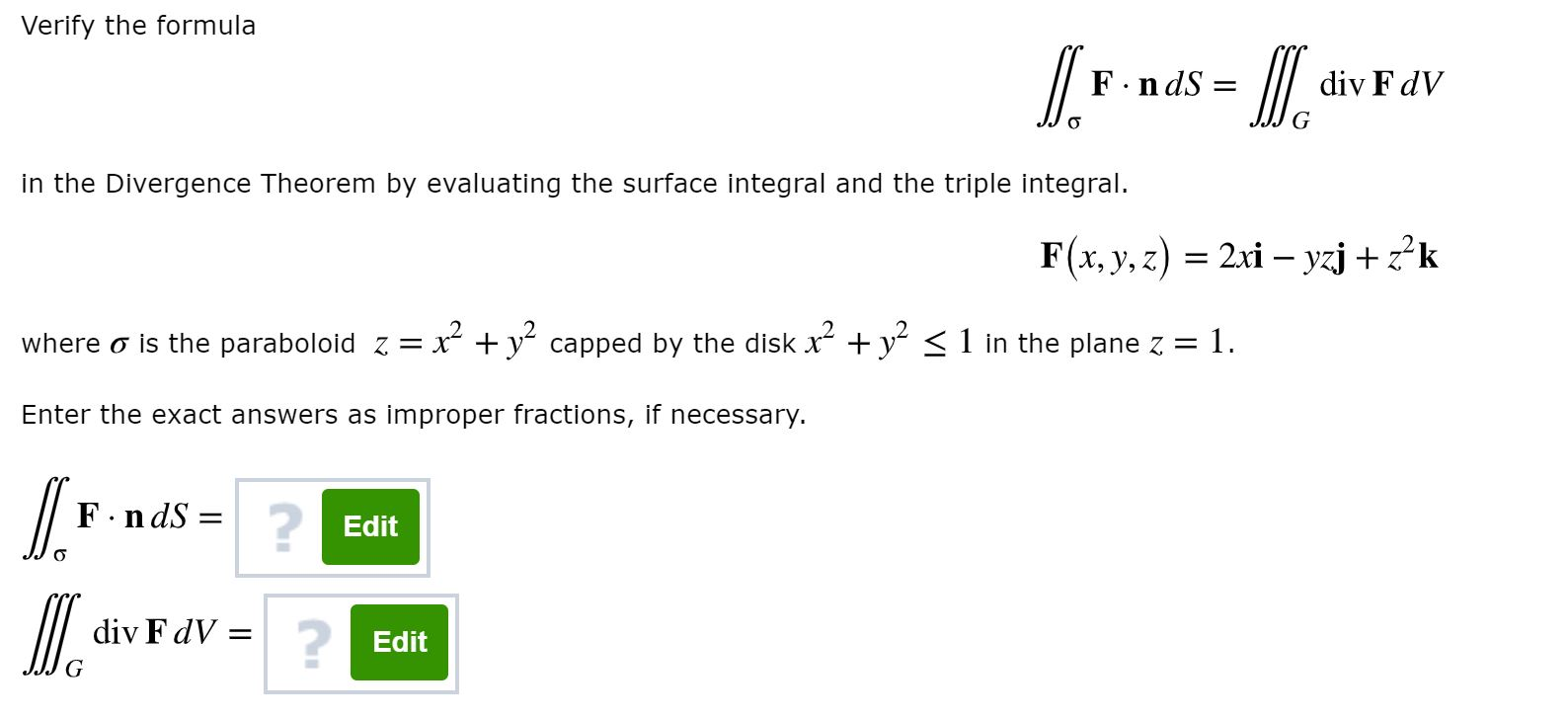 Solved Verify the formula 1.F-nds = divp av in the | Chegg.com