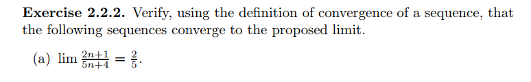 Solved Exercise 2.2.2. Verify, using the definition of | Chegg.com