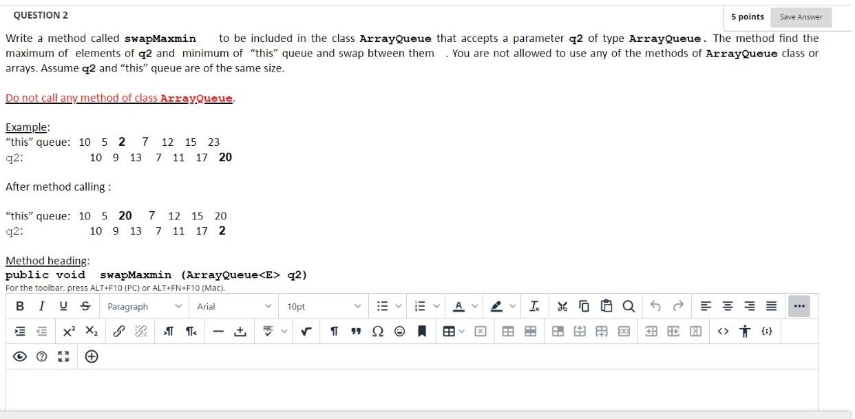 Solved QUESTION 2 5 points Save Answer Write a method called | Chegg.com