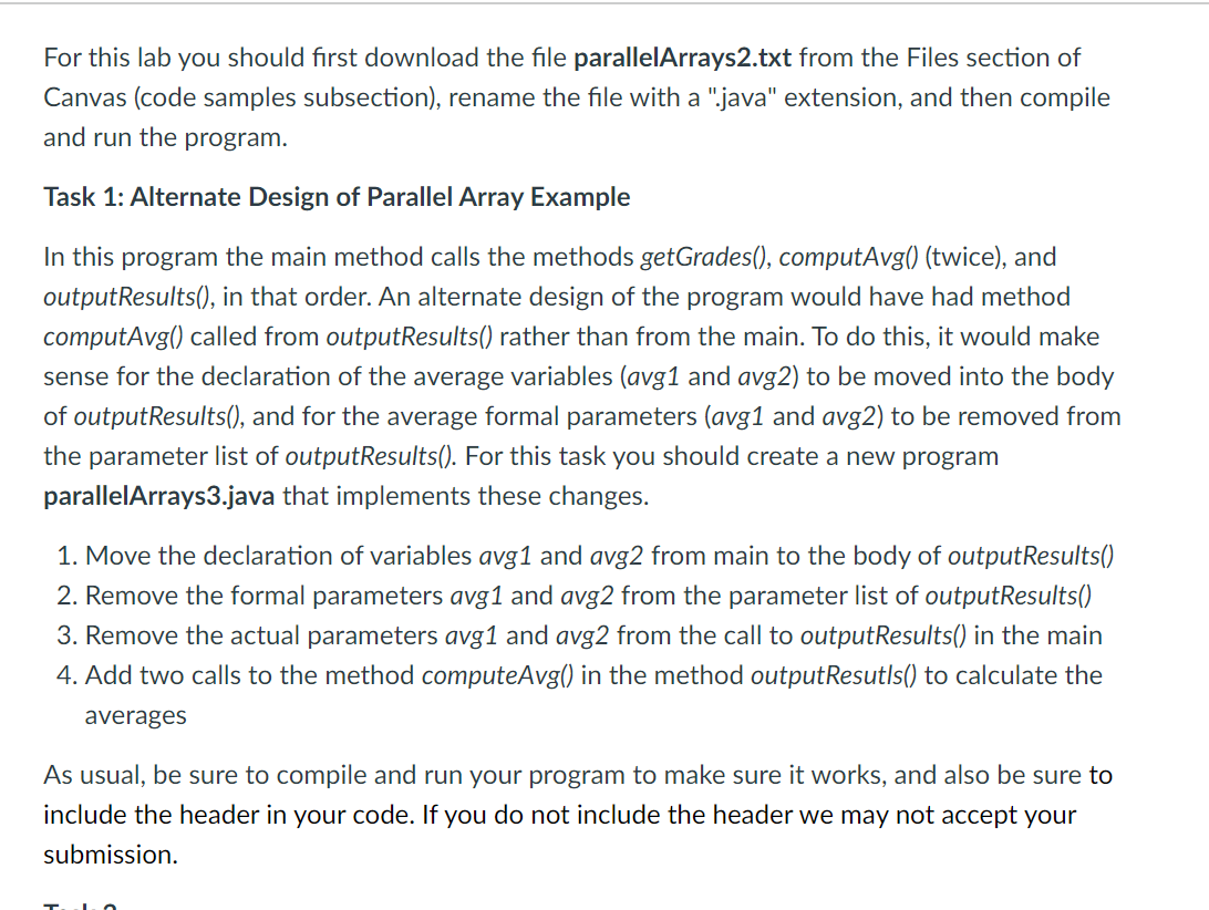Solved heres the code from parellelarrays2.java import | Chegg.com