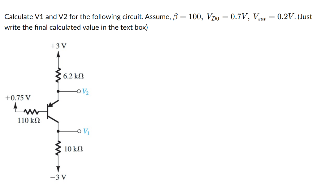 Solved Calculate V1 and V2 for the following circuit. | Chegg.com